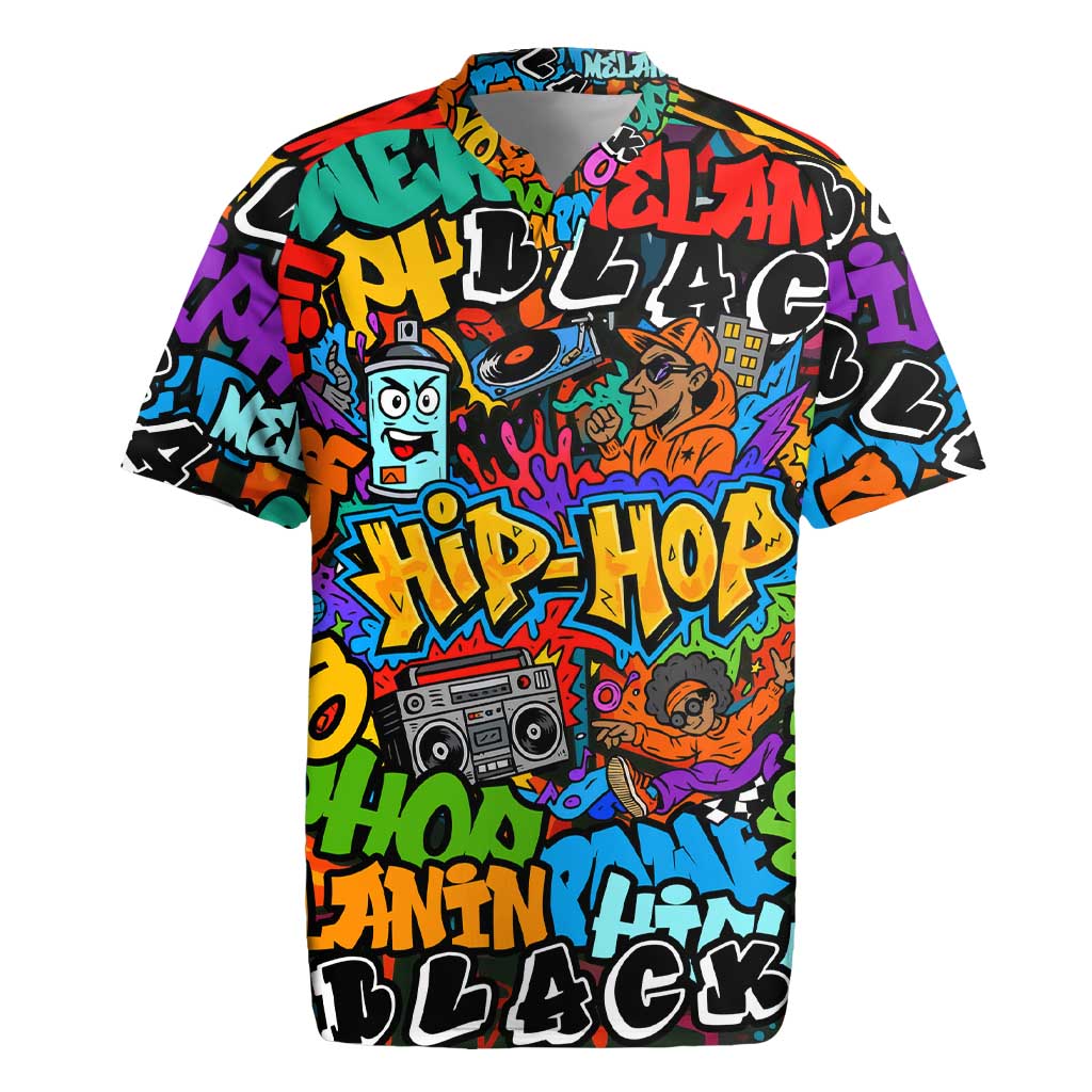Hip Hop Graffiti African Rugby Jersey Black Melanin Text and Urban ...