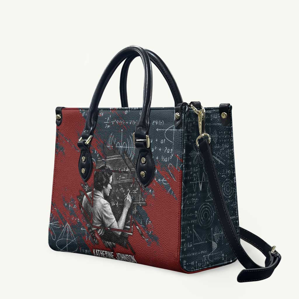 Katherine Johnson Leather Bag with Chalkboard Math Scene, Verify the ...
