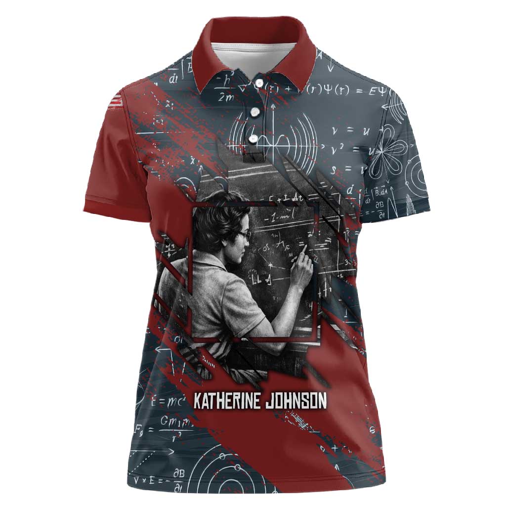 Katherine Johnson Women Polo Shirt with Chalkboard Math Scene, Verify ...