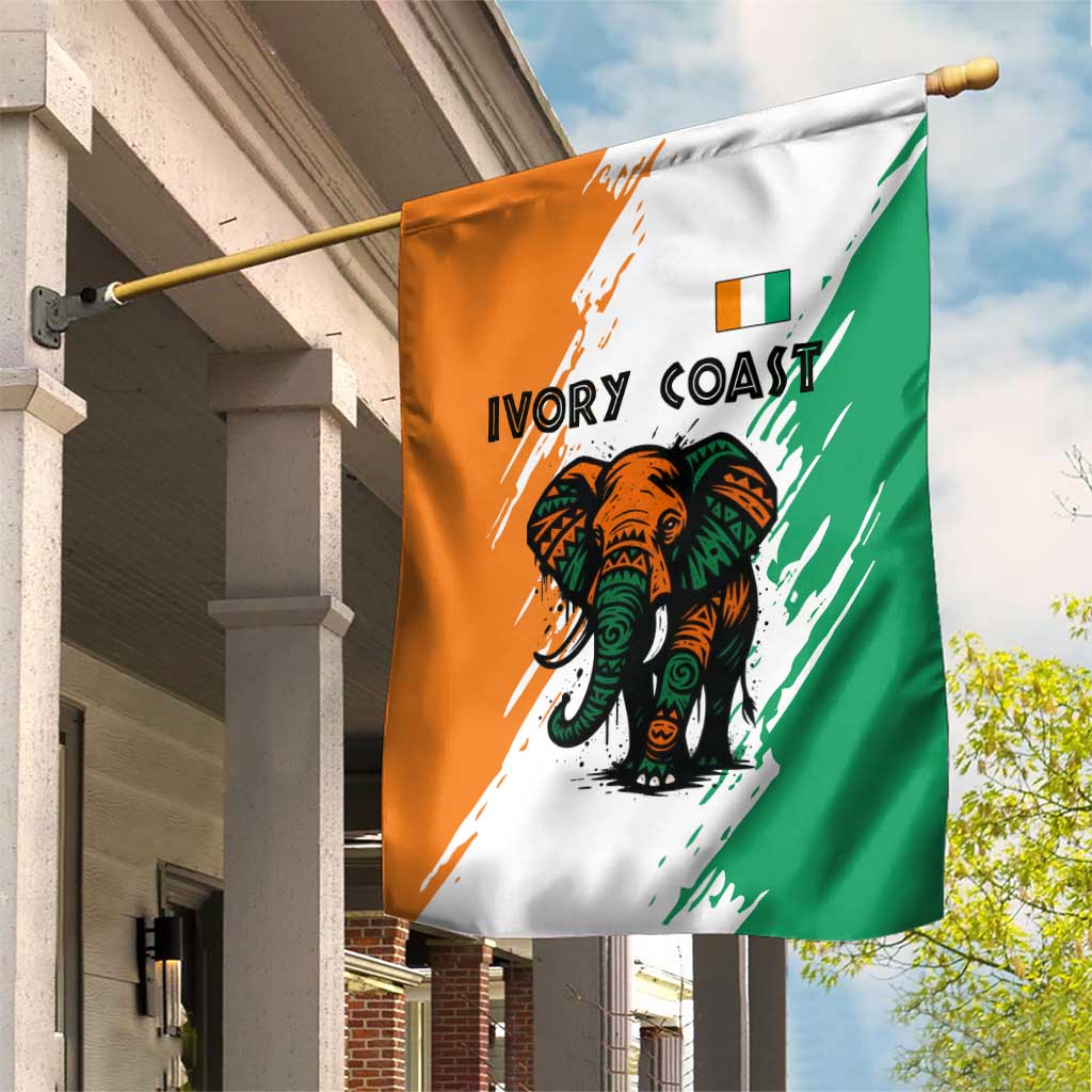 Ivory Coast Garden Flag African Elephant in Ivorian Flag Colors by ...