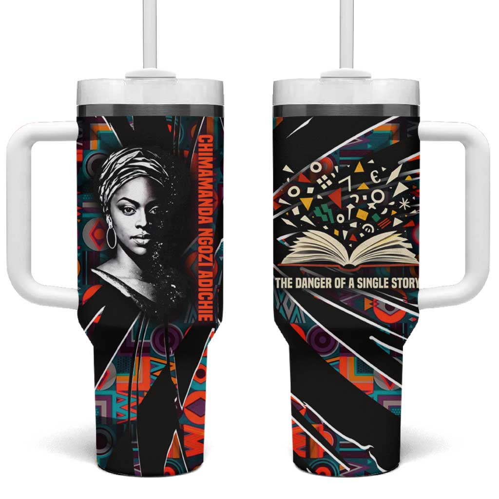 Chimamanda Ngozi Adichie Tumbler With Handle with Monochrome Portrait ...