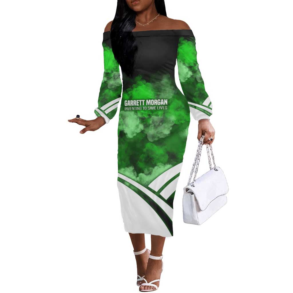 Garrett Morgan Off The Shoulder Long Sleeve Dress with Gas Mask ...