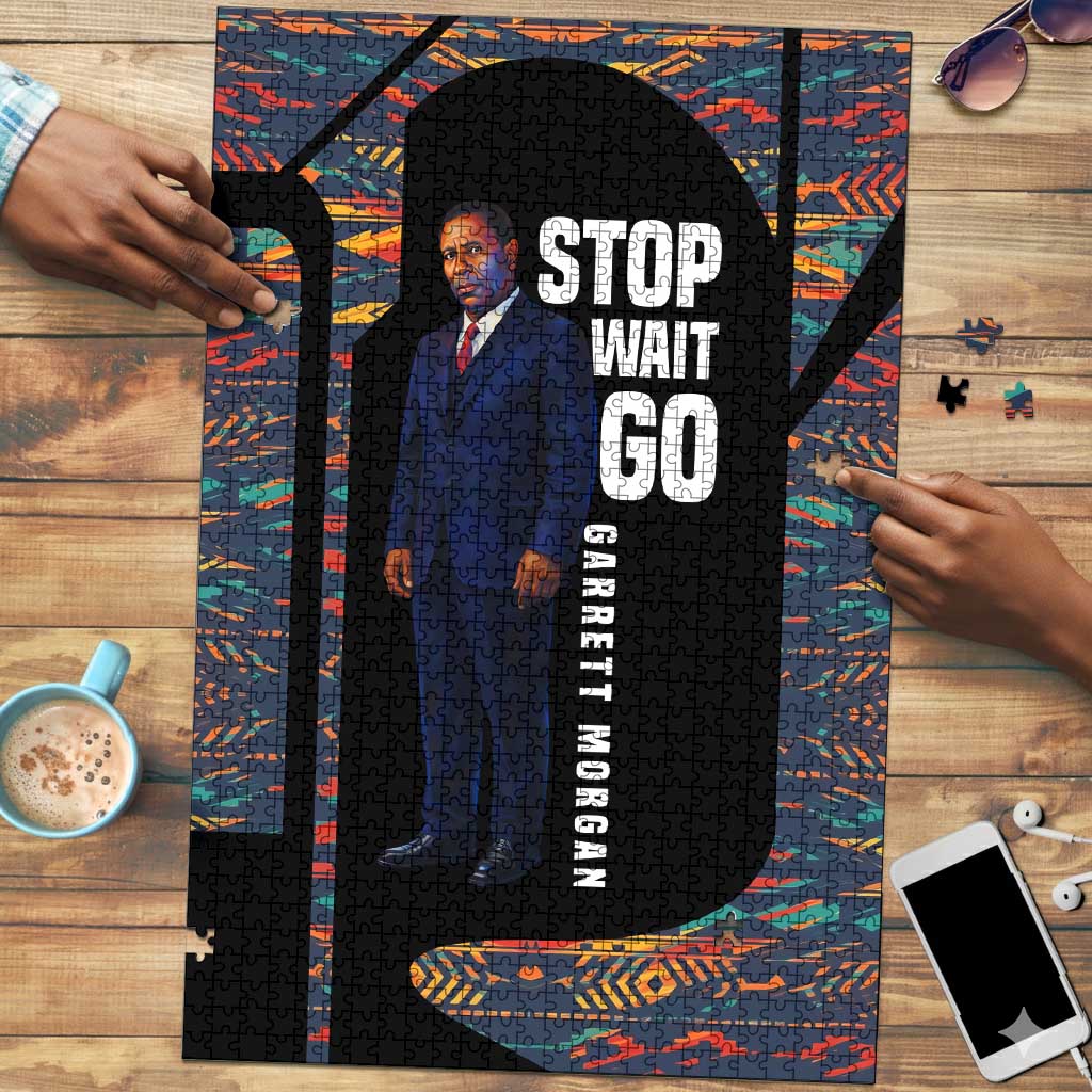Garrett Morgan Puzzle with Full Body Portrait, Stop Wait Go Quote ...