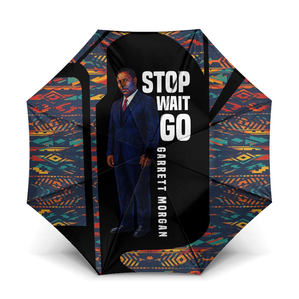 Garrett Morgan Umbrella with Full Body Portrait, Stop Wait Go Quote ...