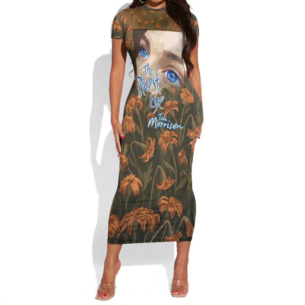 Toni Morrison Short Sleeve Bodycon Dress Floral Themed Design Featuring ...