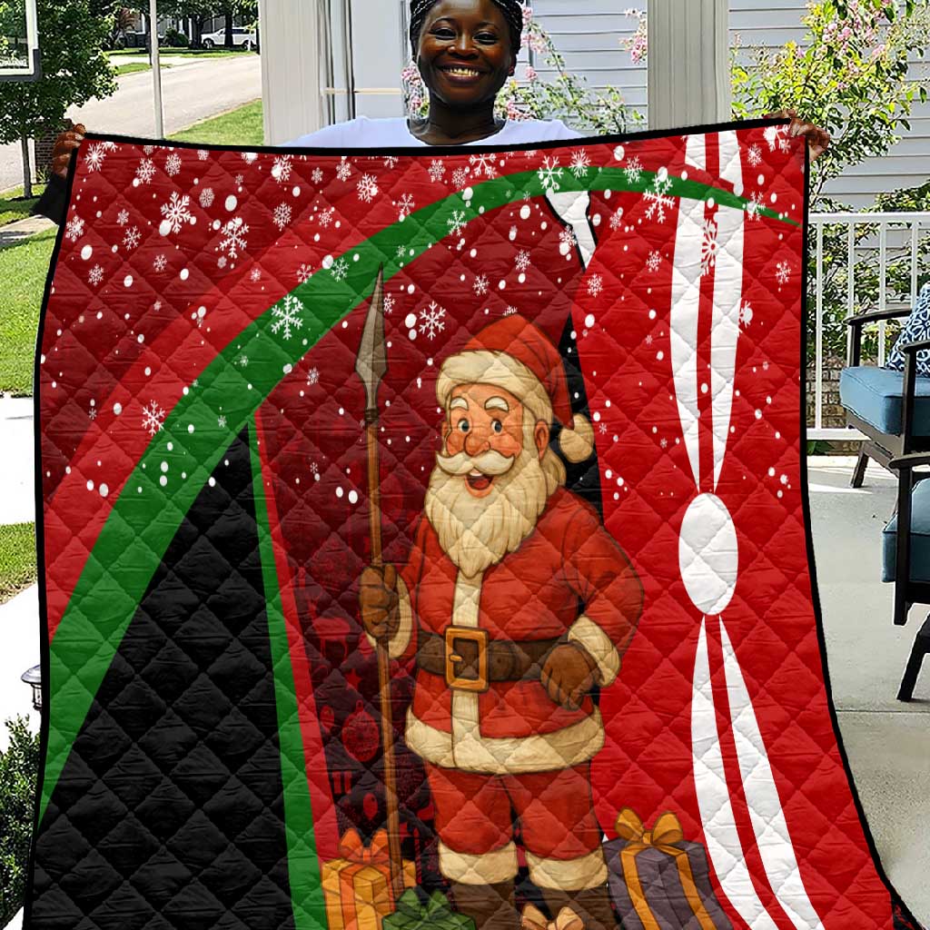 Kenya Christmas Quilt Santa Claus Spear and Red Green Harambee Crest by ...