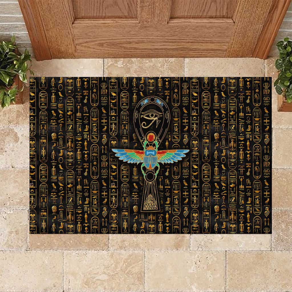 Ankh Horus Scarab Egyptian Rubber Doormat Ancient Egypt - African ...