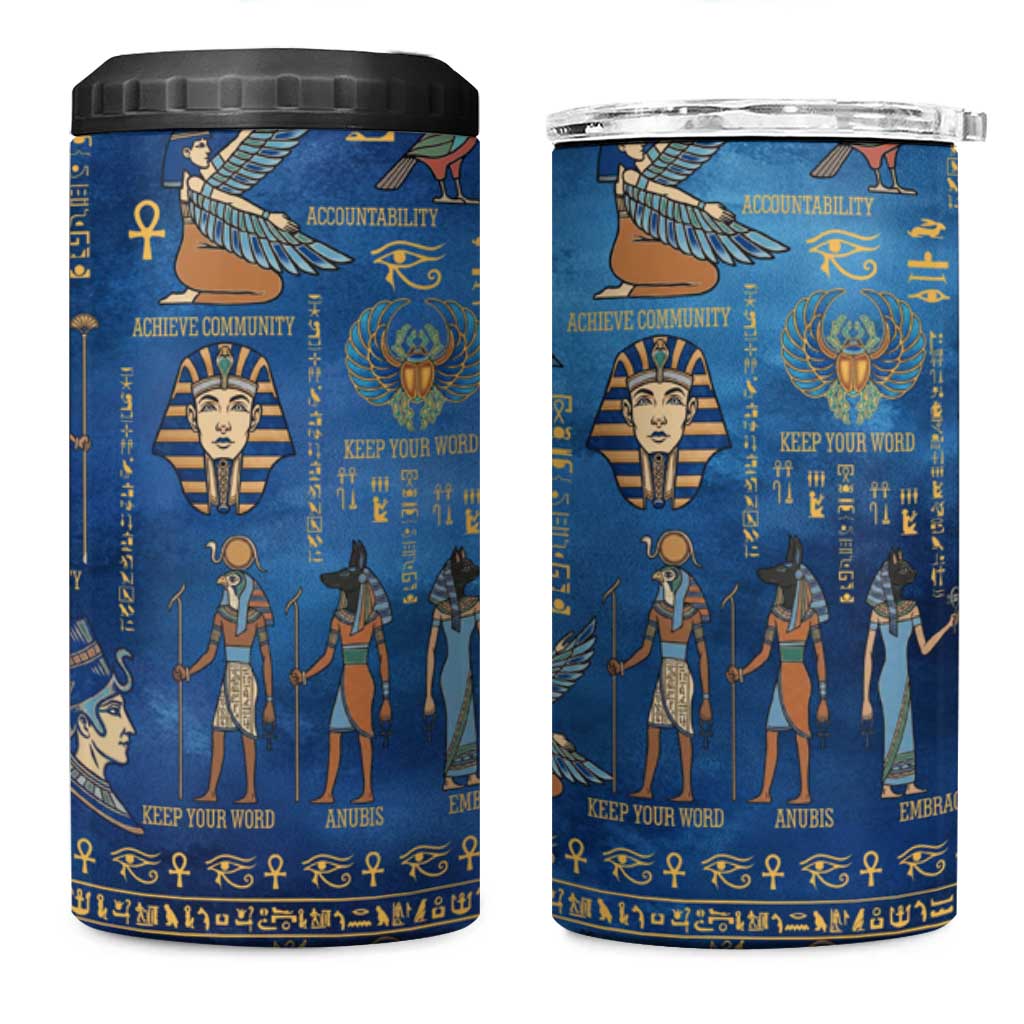 Ancient Egyptian Culture 4 in 1 Can Cooler Tumbler Pharaohs Anubis ...