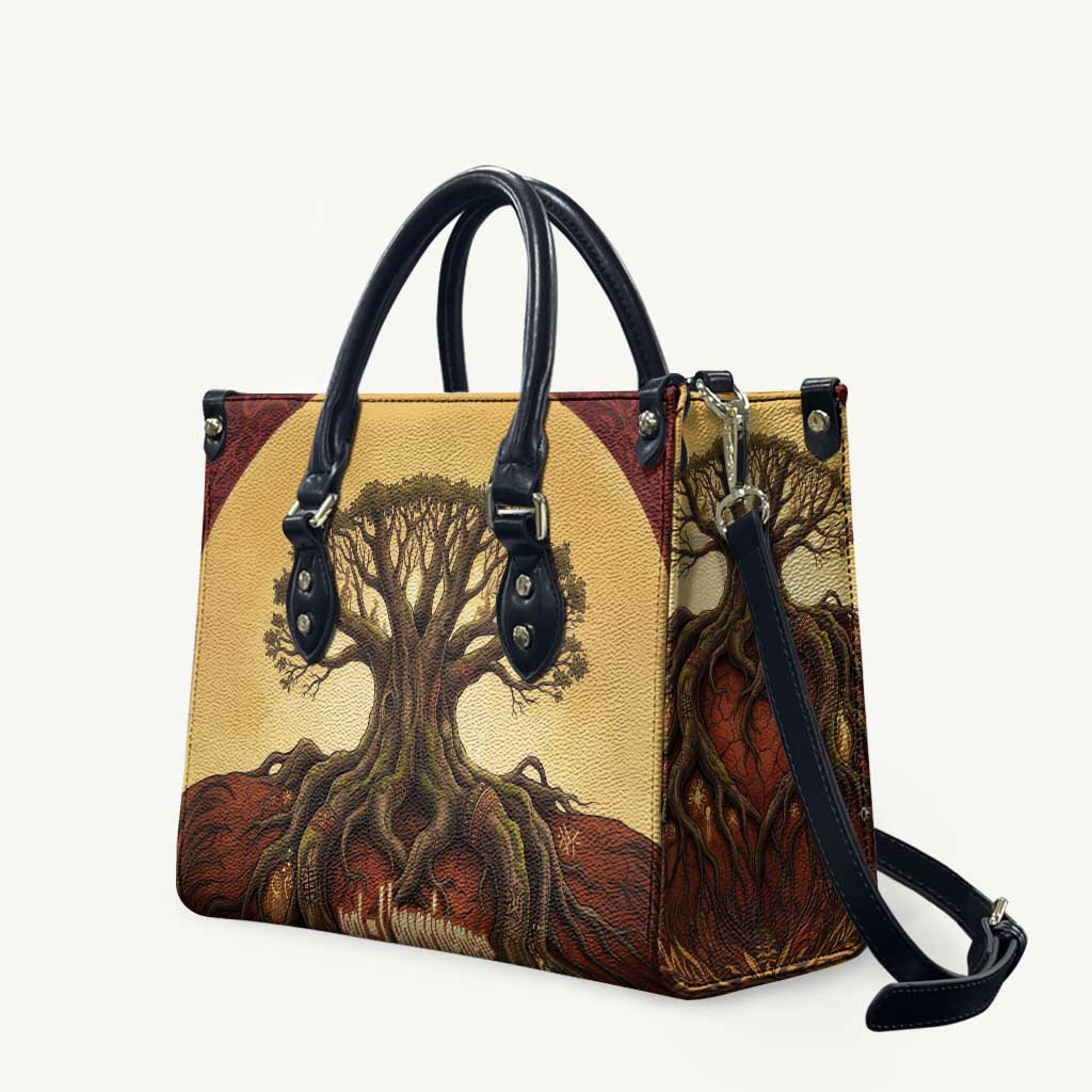 Léopold Sédar Senghor Leather Bag Sacred Baobab Tree Design African ...