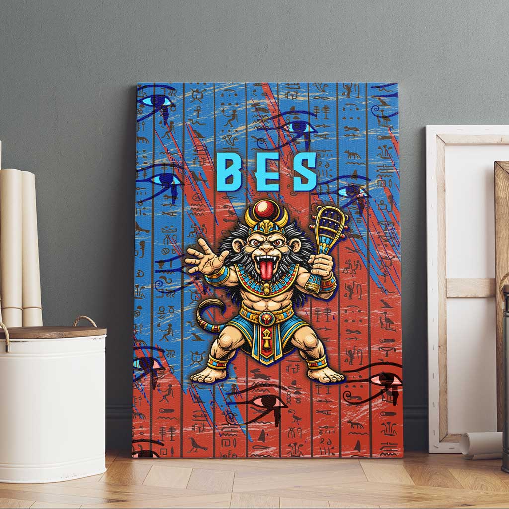 Bes Canvas Wall Art Ancient Egyptian Hieroglyphs and Sacred Symbols ...