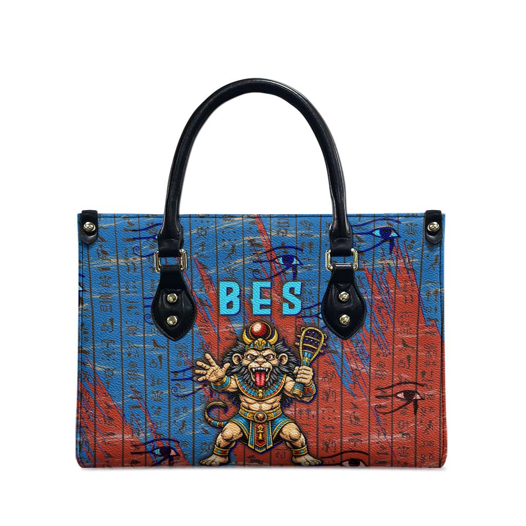 Bes Leather Bag Ancient Egyptian Hieroglyphs and Sacred Symbols Ancient ...