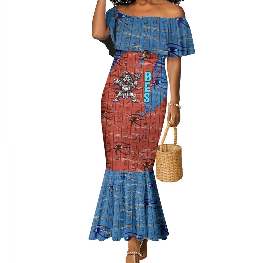 Bes Mermaid Dress Ancient Egyptian Hieroglyphs and Sacred Symbols ...