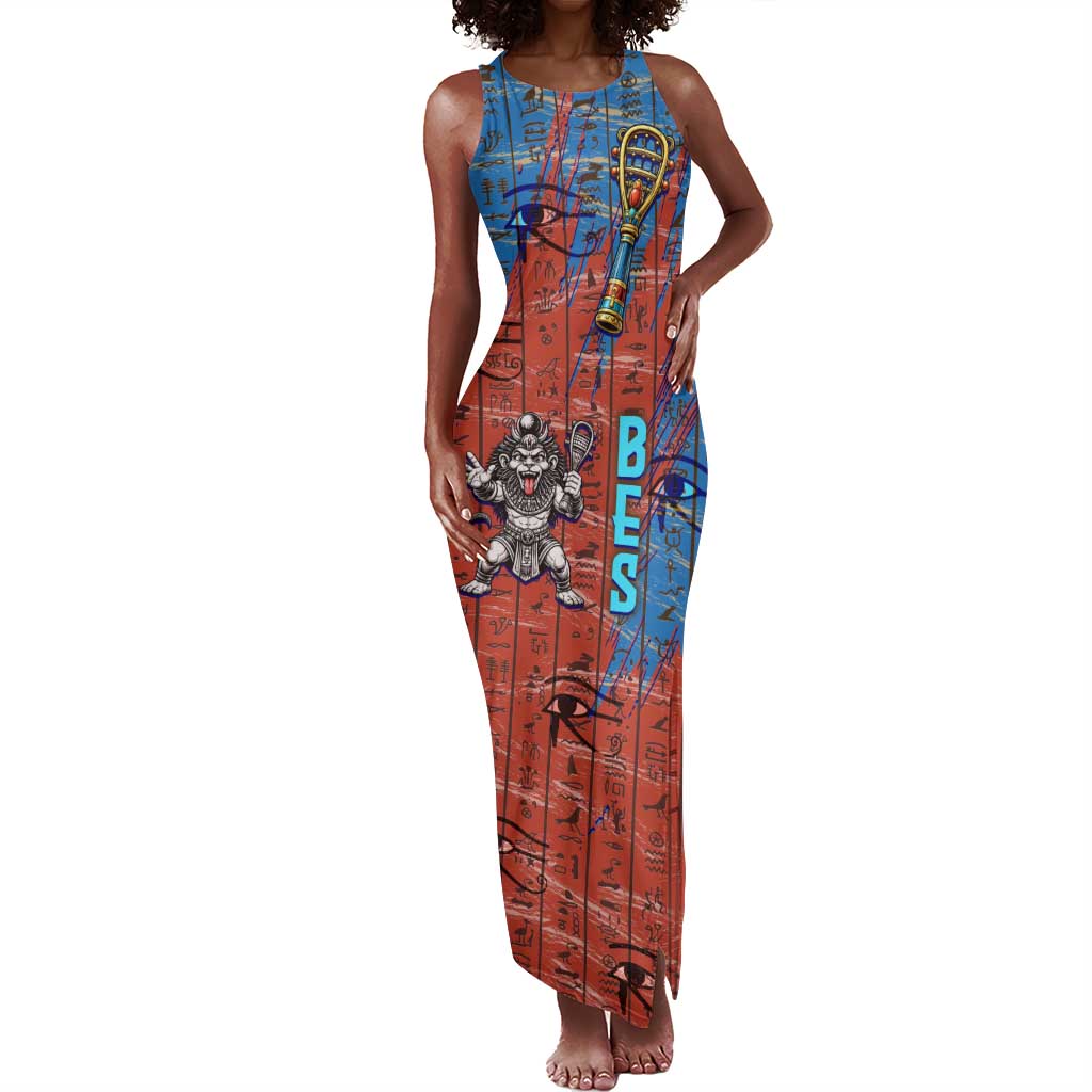 Bes Tank Maxi Dress Ancient Egyptian Hieroglyphs and Sacred Symbols ...