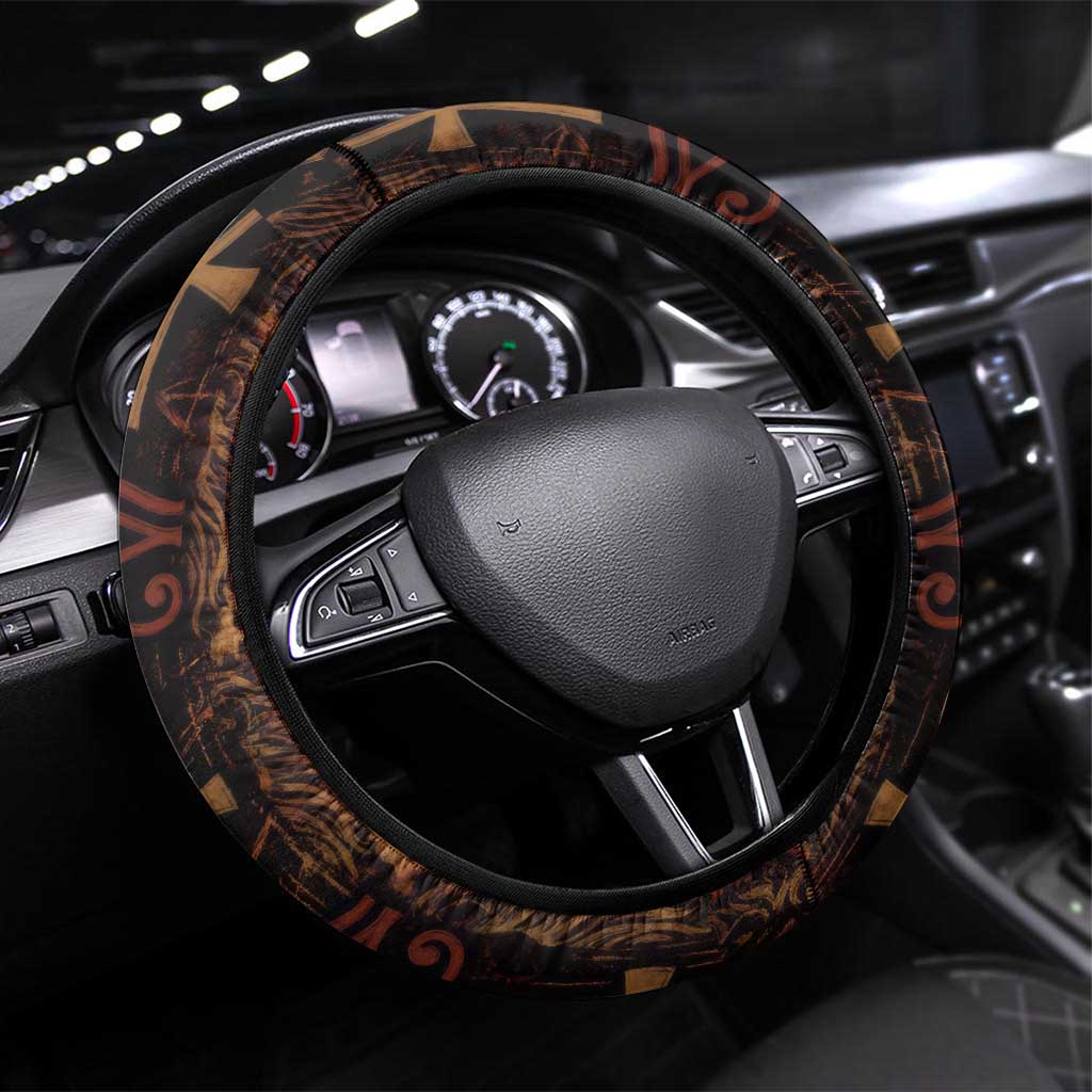 Bes Ancient Egyptian Steering Wheel Cover with Leopard Print Ankh and ...