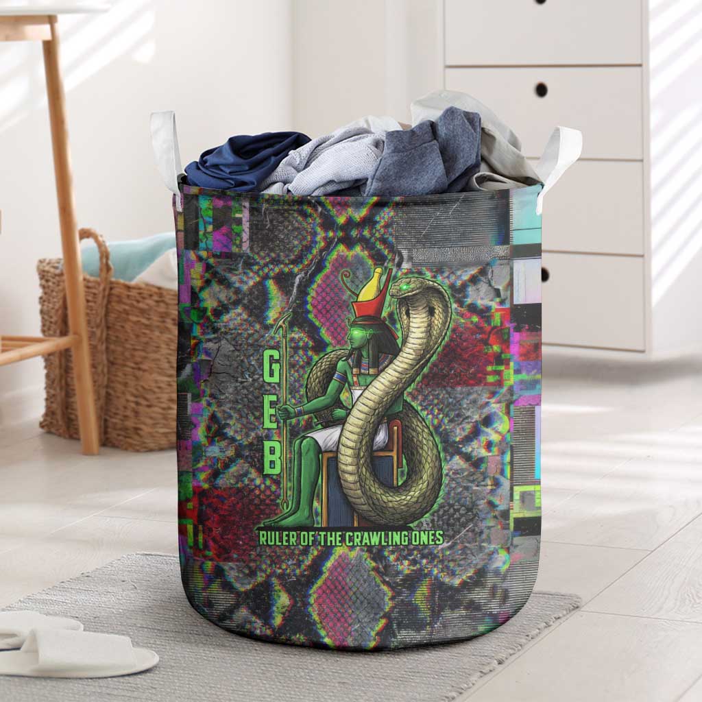 Geb Ancient Egyptian Laundry Basket with Serpent Throne and Snake Skin ...