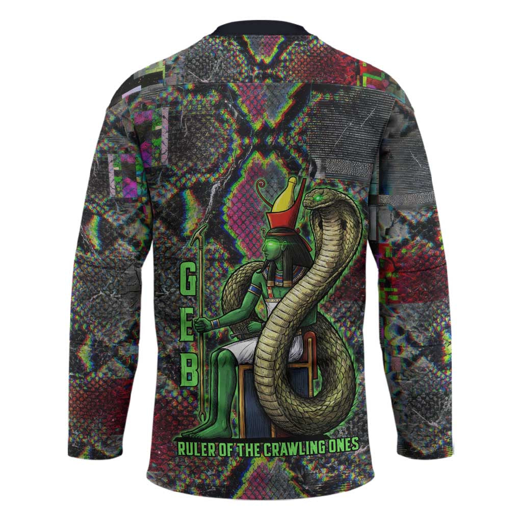 Geb Ancient Egyptian Hockey Jersey with Serpent Throne and Snake Skin ...