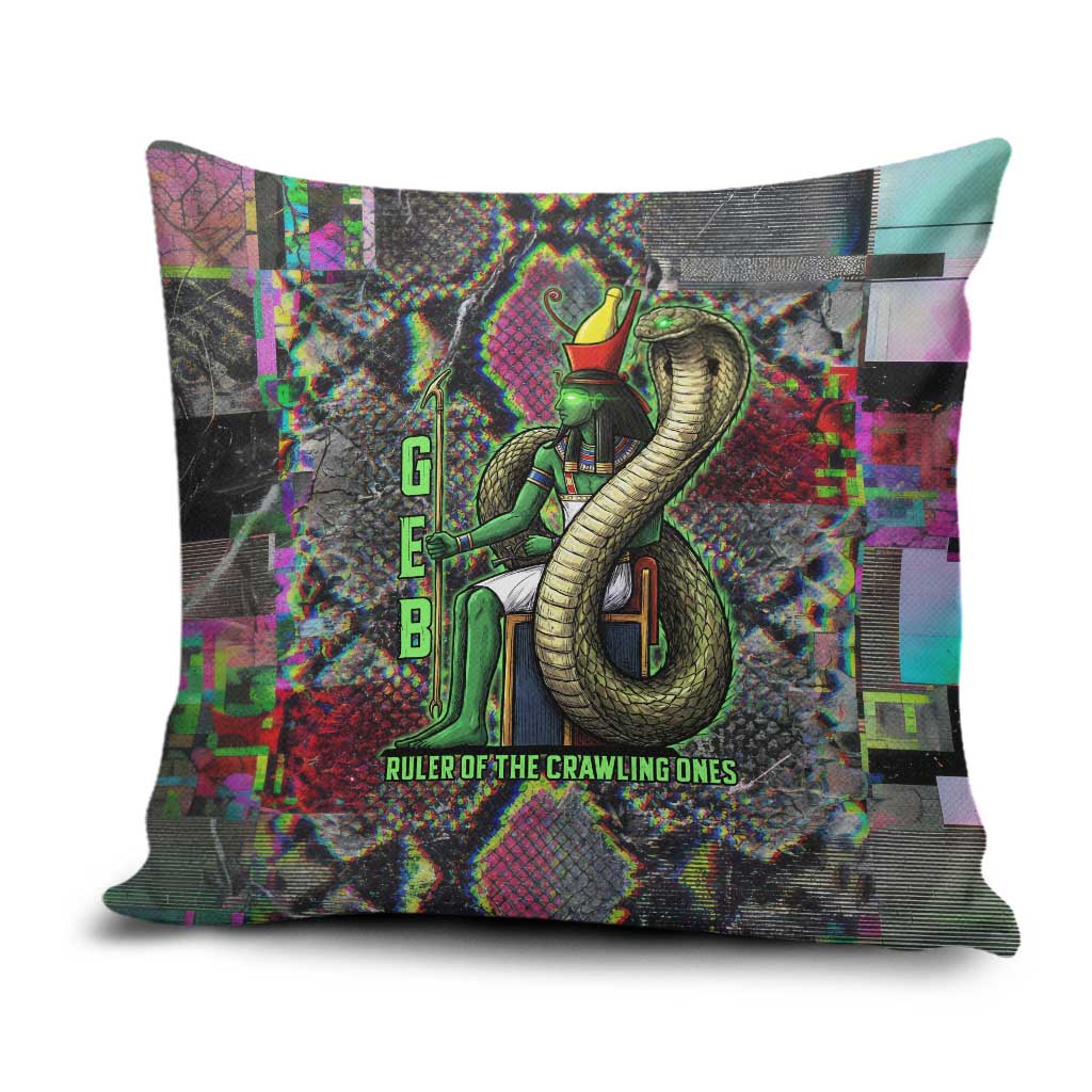 Geb Ancient Egyptian Pillow Cover with Serpent Throne and Snake Skin ...