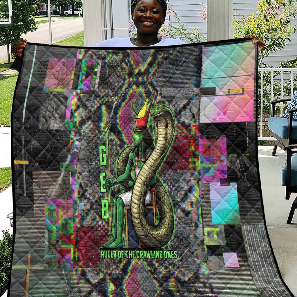 Geb Ancient Egyptian Quilt with Serpent Throne and Snake Skin Texture ...