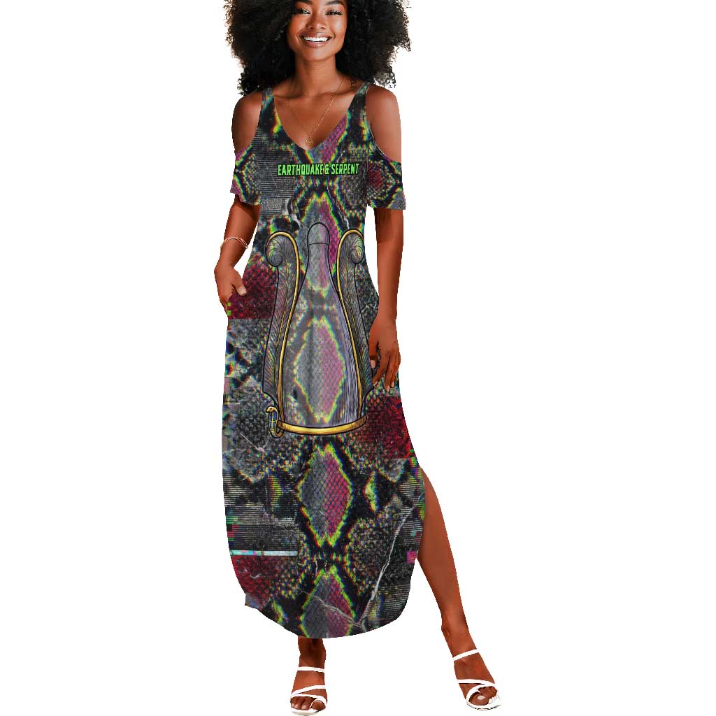 Geb Ancient Egyptian Summer Maxi Dress with Serpent Throne and Snake ...
