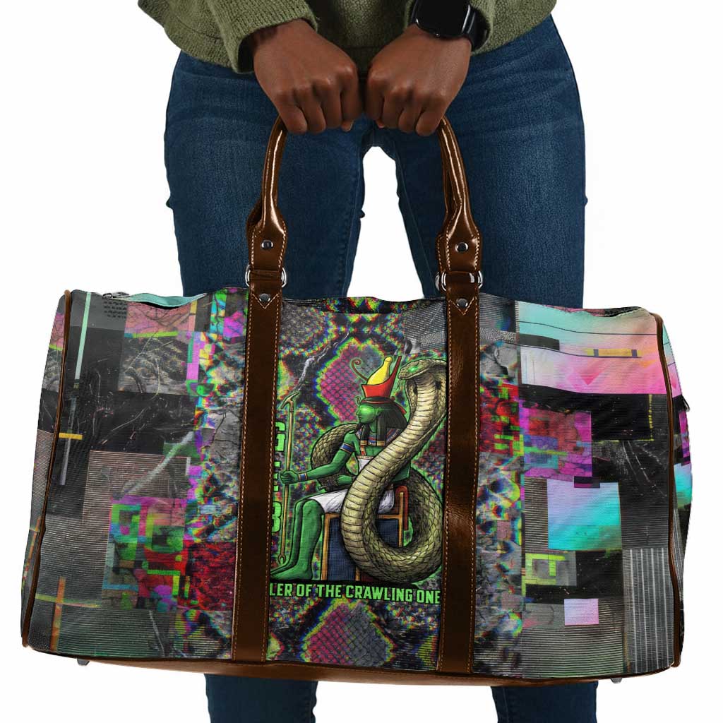 Geb Ancient Egyptian Travel Bag with Serpent Throne and Snake Skin ...