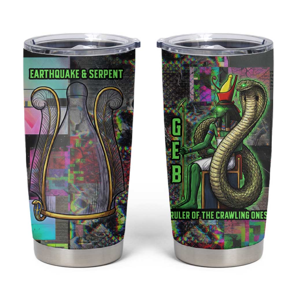 Geb Ancient Egyptian Tumbler Cup with Serpent Throne and Snake Skin ...