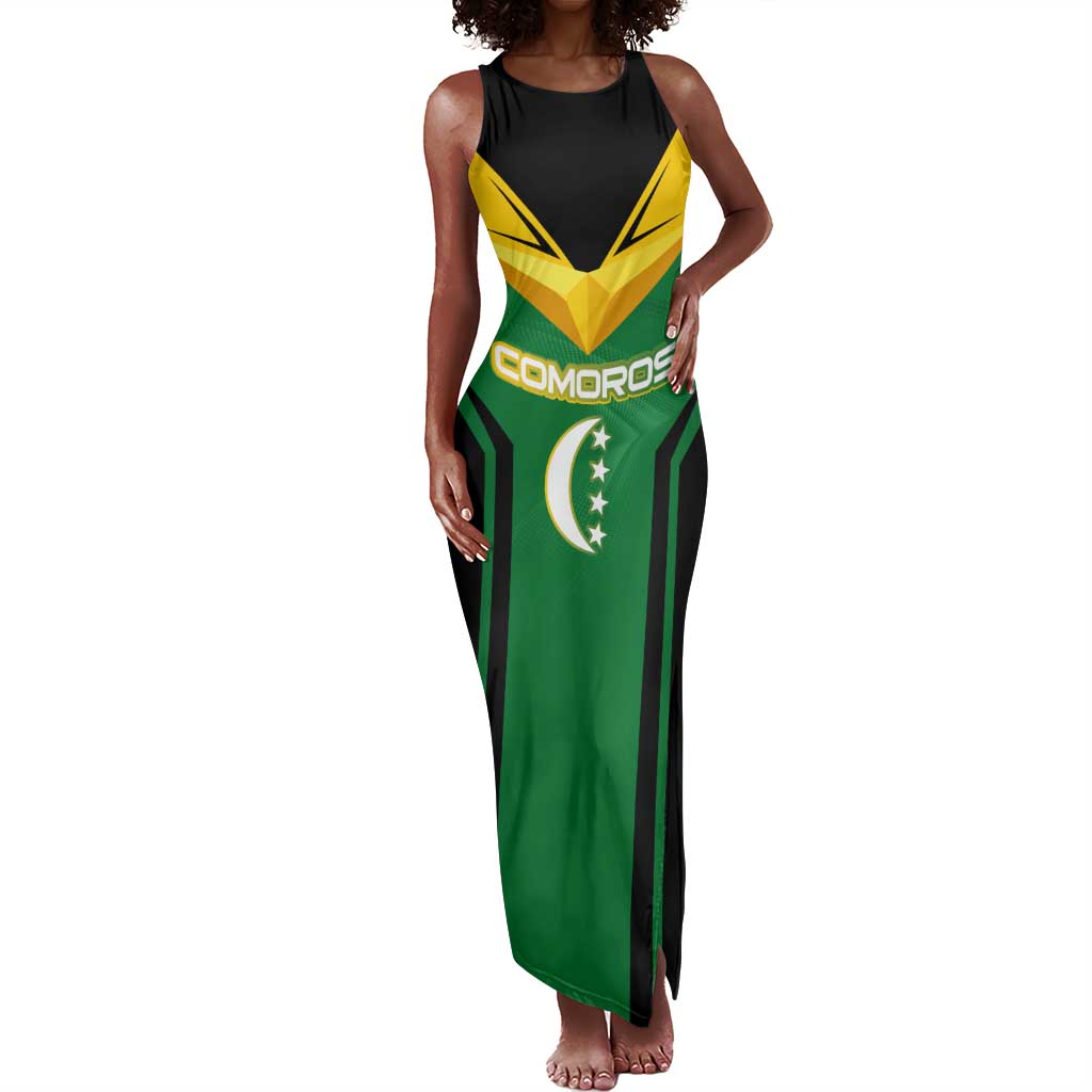 Comoros Tank Maxi Dress - National Colors Green Yellow Black Crescent ...
