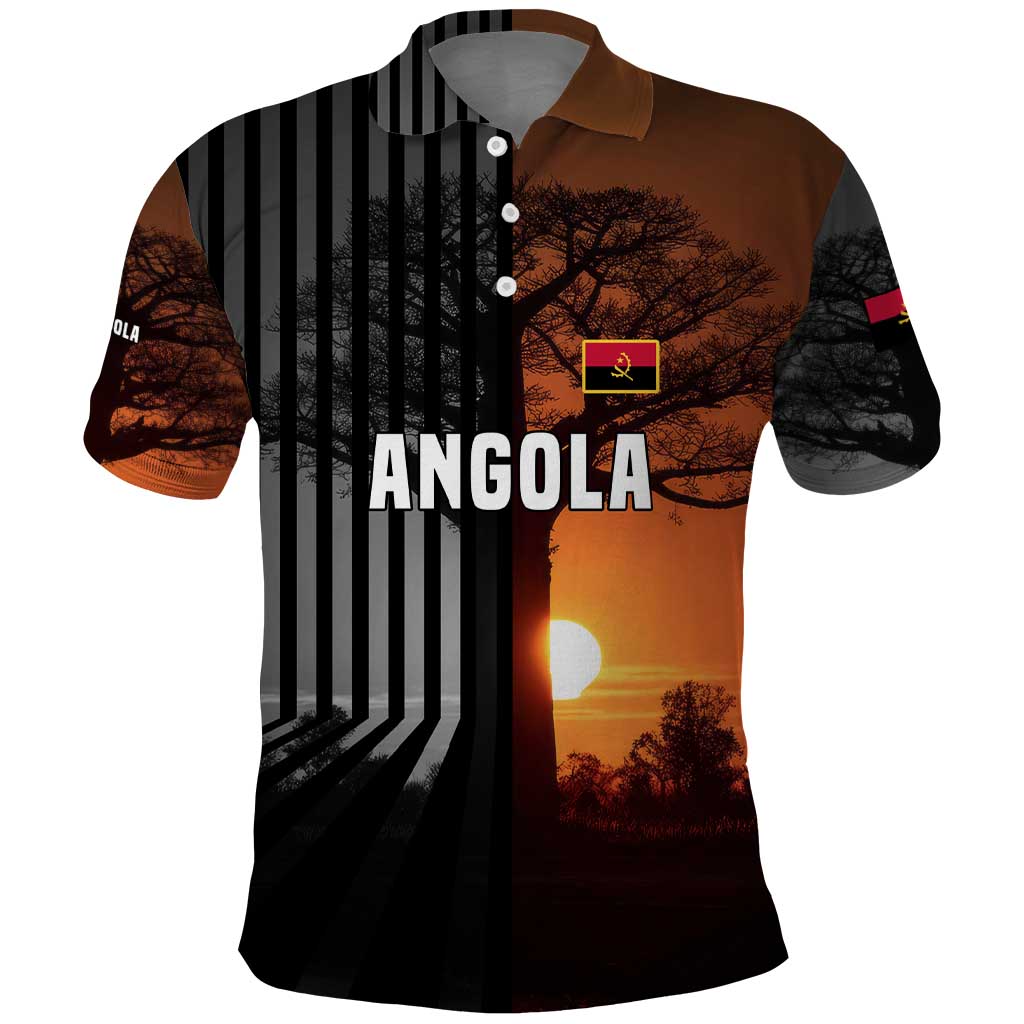Angola Polo Shirt Sunset Zebra Design and African Nature by African Pride