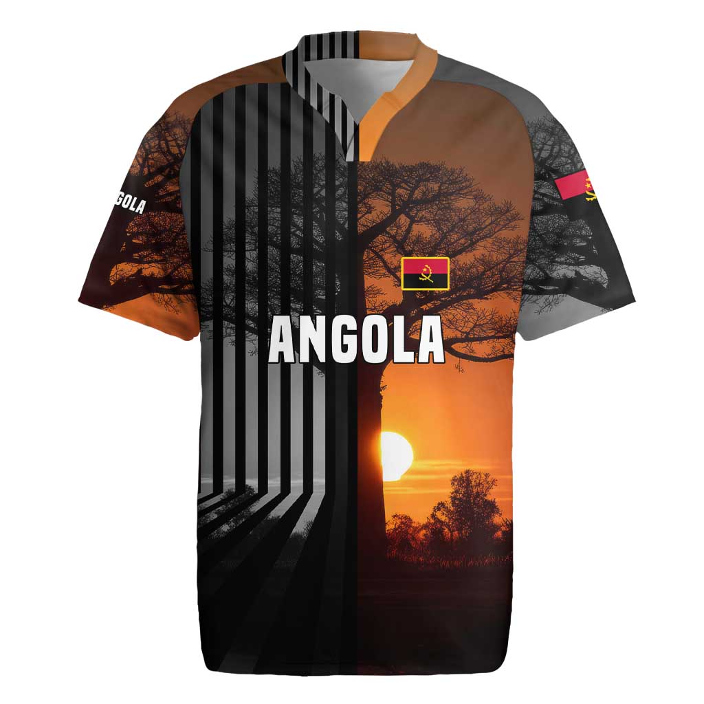 Angola Rugby Jersey Sunset Zebra Design and African Nature by African Pride