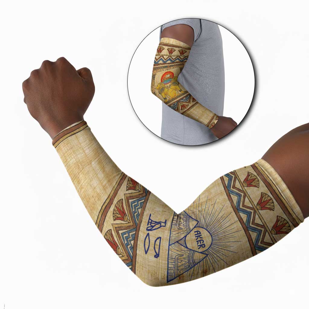 Aker Ancient Egyptian Arm Sleeves with Hieroglyphic Pattern, Pyramid ...