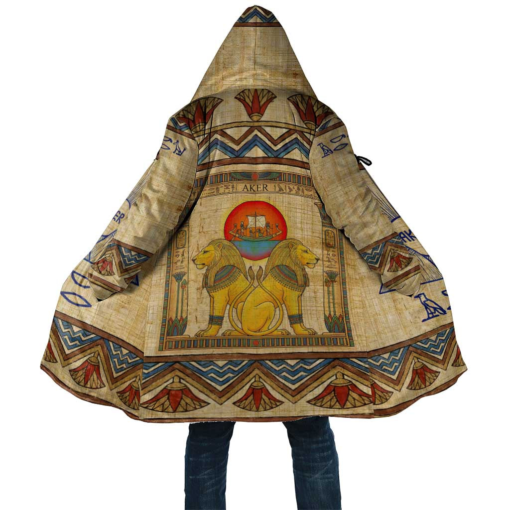 Aker Ancient Egyptian Cloak with Hieroglyphic Pattern, Pyramid Symbol ...