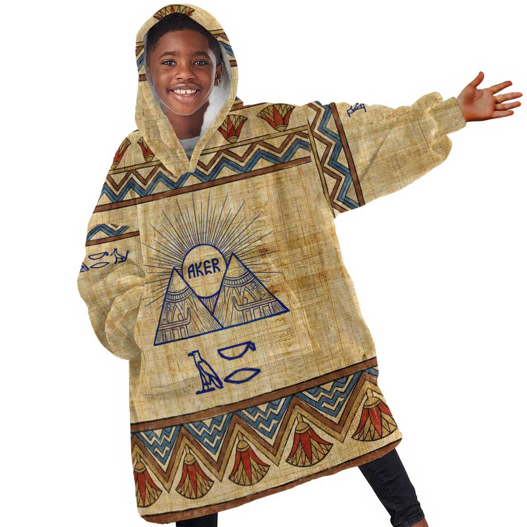 Aker Ancient Egyptian Kid Wearable Blanket Hoodie with Hieroglyphic ...