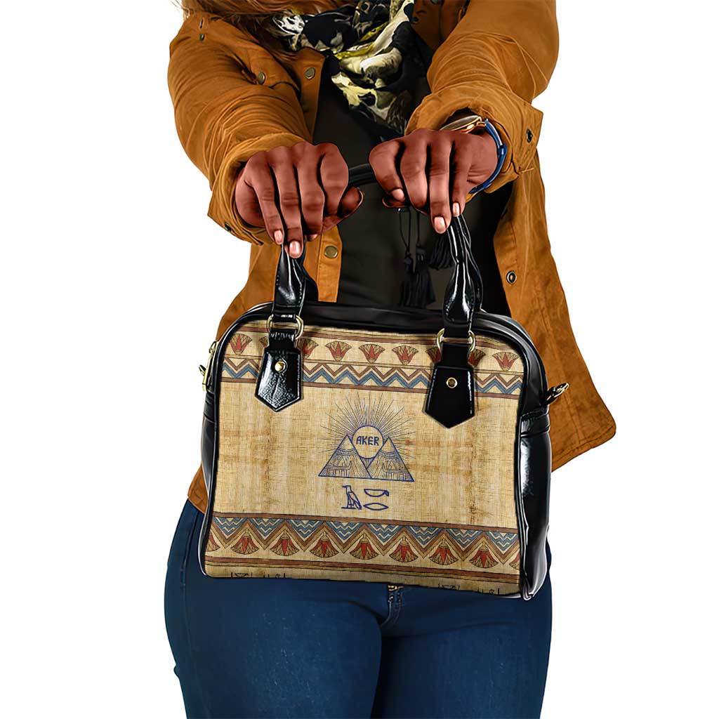 Aker Ancient Egyptian Shoulder Handbag with Hieroglyphic Pattern ...