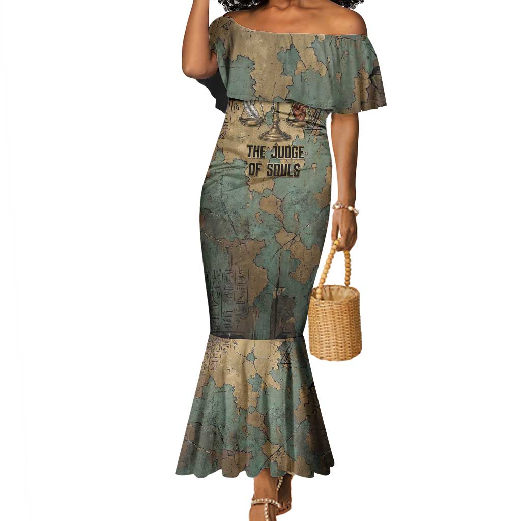 Anubis Mermaid Dress Ancient Egyptian Aged Papyrus, Scales of Justice ...
