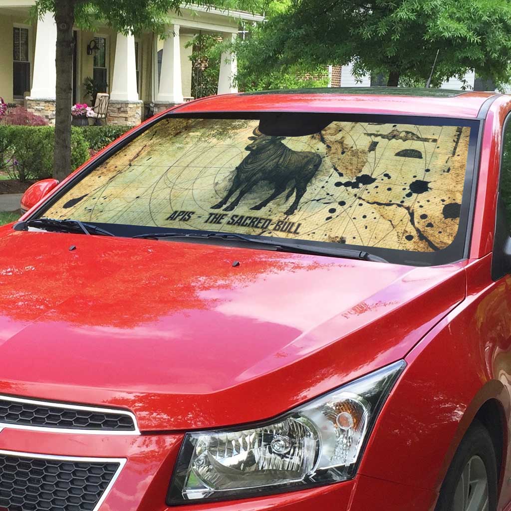 Apis Auto Sun Shade Ancient Egyptian Papyrus Map, Egyptian Crown Bull ...