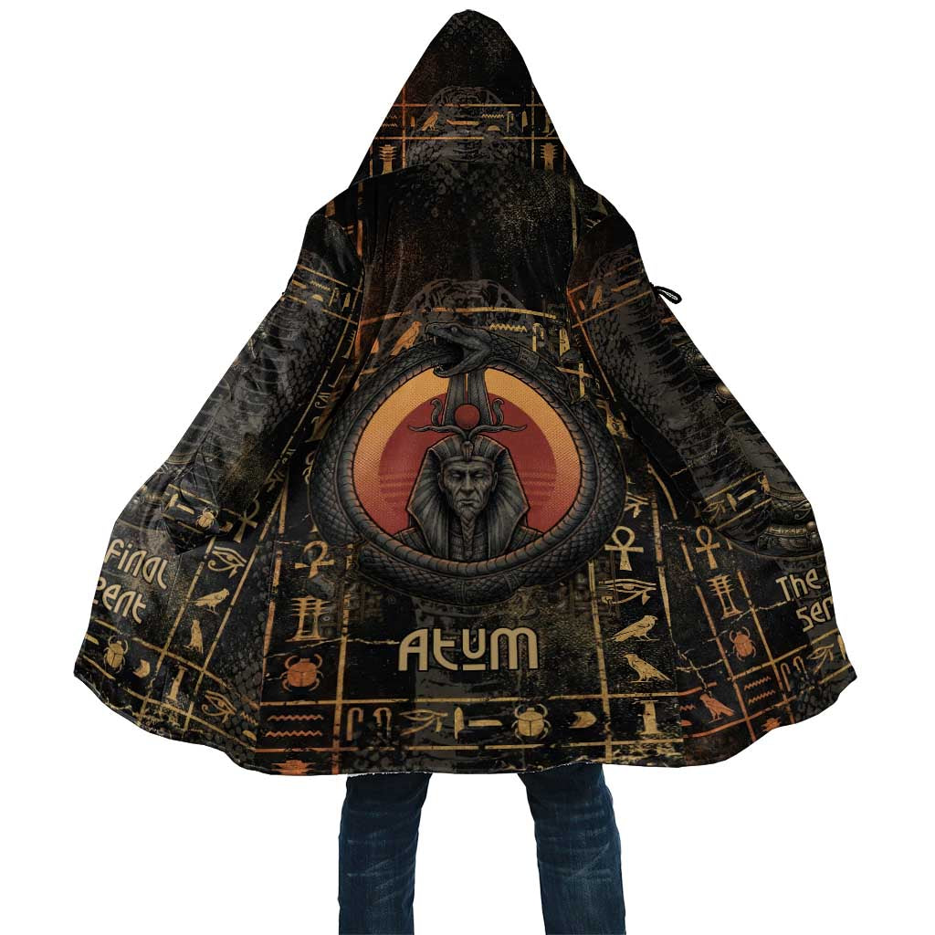 Atum Ancient Egyptian Cloak with Dark Hieroglyph Grid, Ouroboros ...