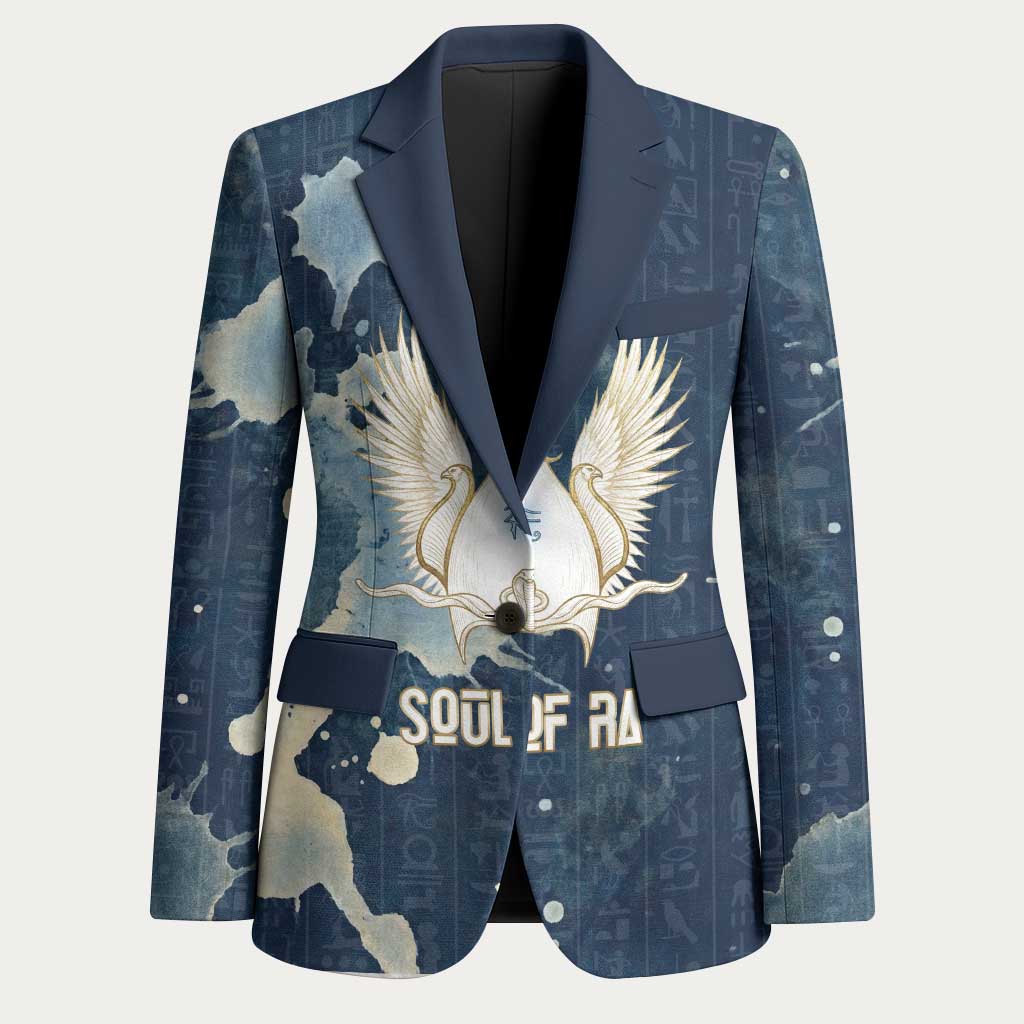 Bennu Ancient Egyptian Blazer with Deep Blue Ink Wash, Winged Bennu ...