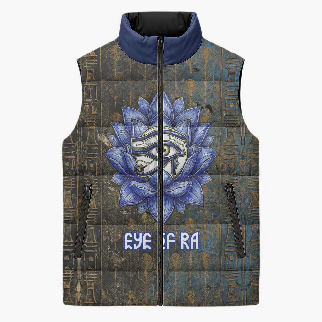Khepri Ancient Egyptian Sleeveless Puffer Jacket Dark Hieroglyphic ...