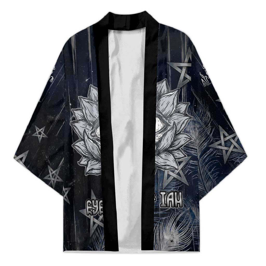 Khonsu Kimono Ancient Egyptian Dark Feather Pattern, Moonlit Raven ...