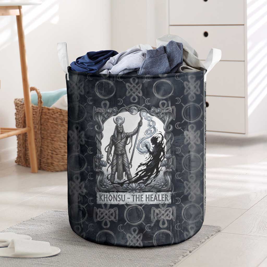 Khonsu Ancient Egyptian Laundry Basket with Dark Celtic Knot Pattern ...