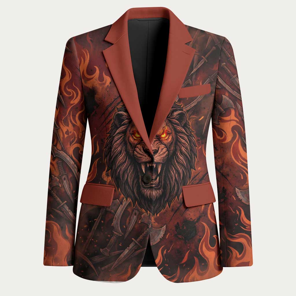 Maahes Blazer Ancient Egyptian Fiery Red Flame - Roaring Lion Head by ...