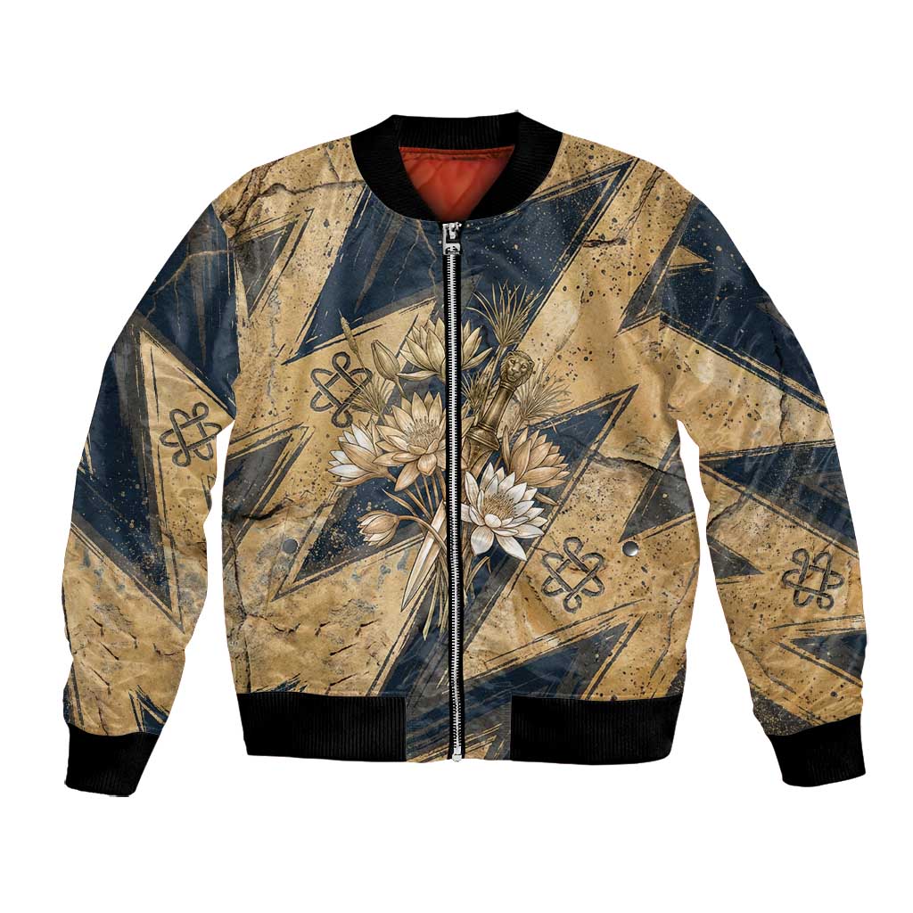 Maahes Ancient Egyptian Bomber Jacket Geometric Pattern Winged Lion ...