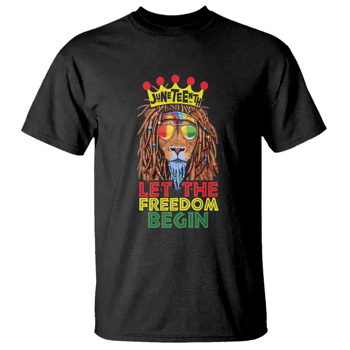 Juneteenth T Shirt Let The Freedom Begin Lion Rasta African American by ...