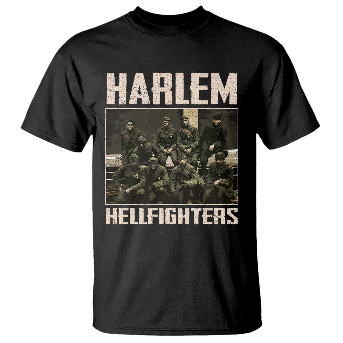 Halem Hellfighters T Shirt USA Black Military History Soldiers WWI WWII ...
