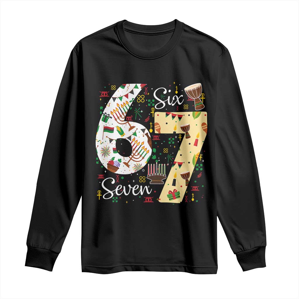 Funny 67 Kwanzaa Long Sleeve Shirt Six Seven Meme Kinara Candles ...