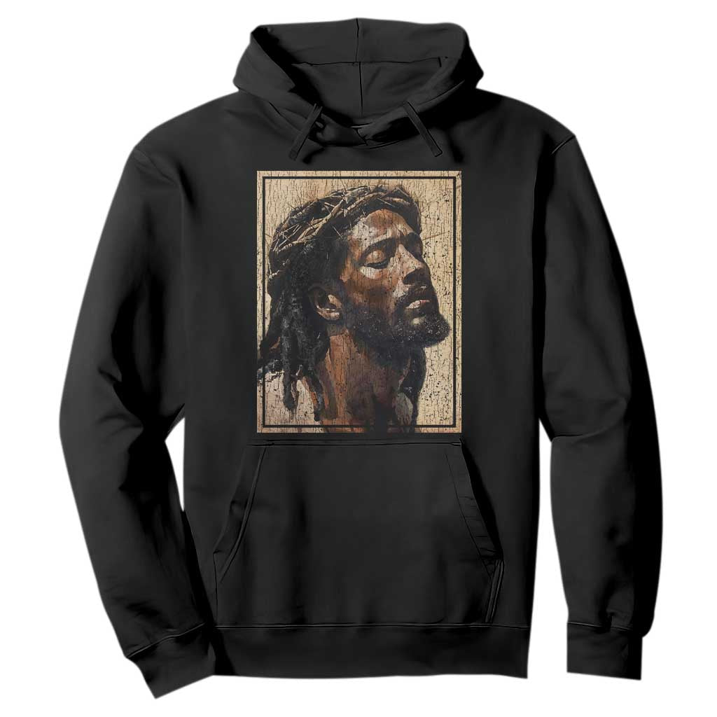 Religious Black Jesus With Crown Of Thorns Hoodie by AfricanPride
