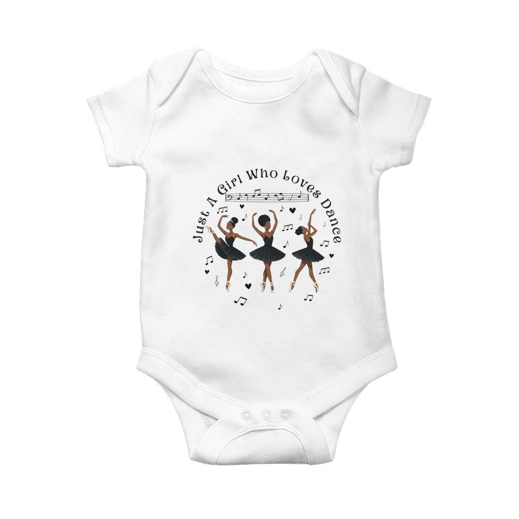 African American Ballet Dancer Baby Onesie Just A Girl Who Loves Dance ...